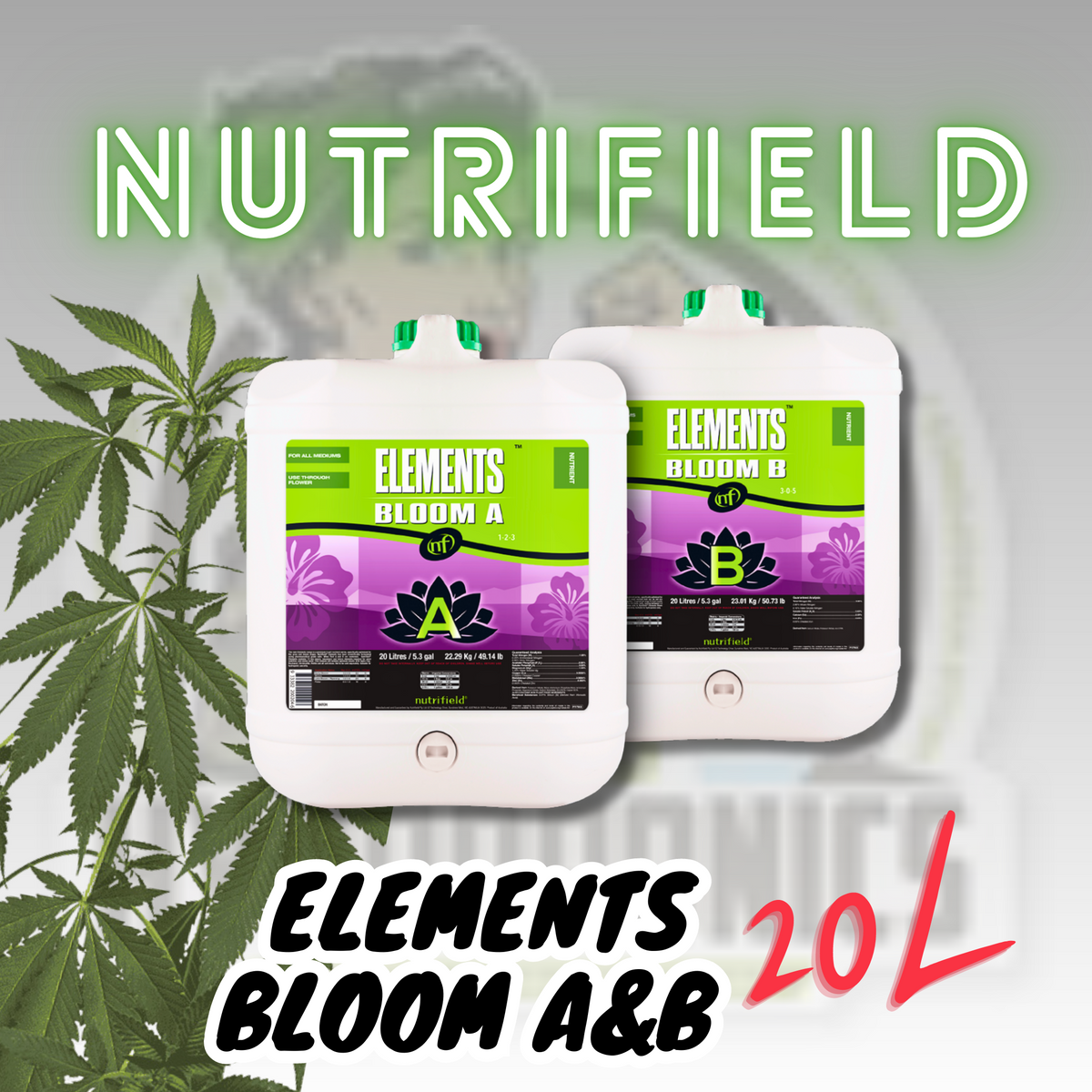 Nutrifield Elements Bloom A&B 20L – Hello Hydroponics